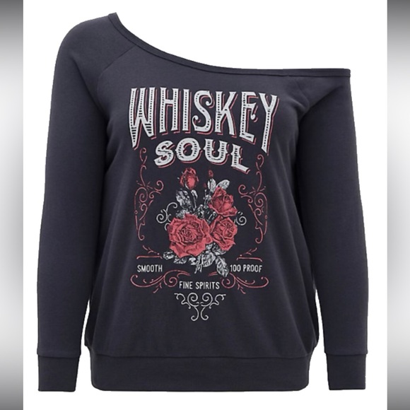 torrid | Sweaters | Torrid Plus Size 0 Whiskey Soul Black Burnout ...